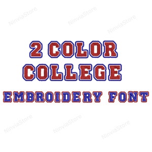 2 Color College Embroidery Font BX Font Alphabet Machine - Etsy
