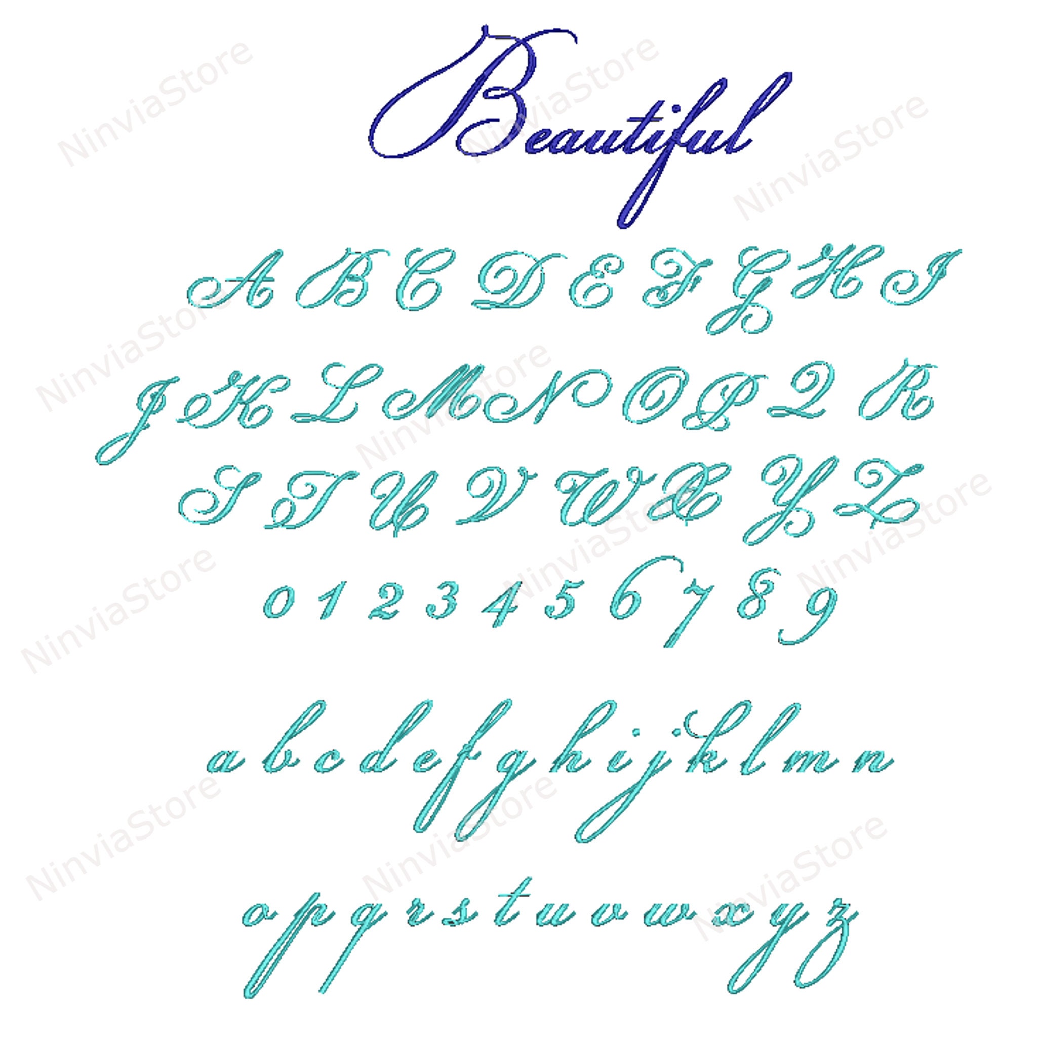 DST Embroidery Fonts Bundle Calligraphy Font for Embroidery - Etsy