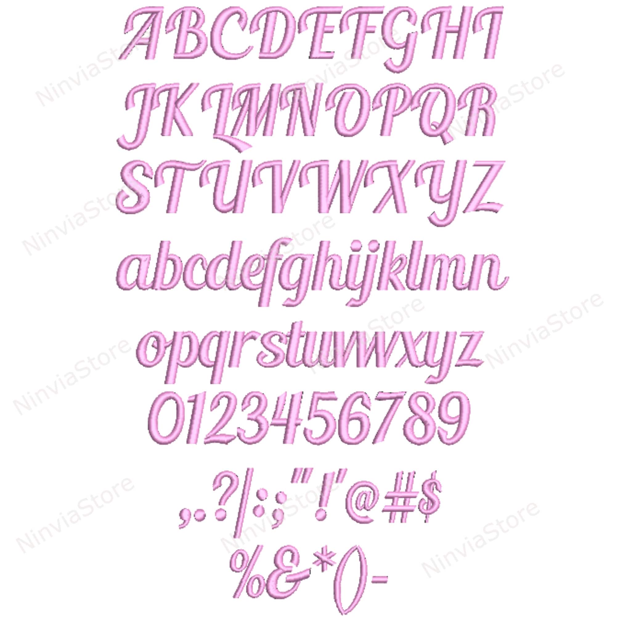 HUS Embroidery Font Bundle Script Font HUS Alphabet Machine | Etsy