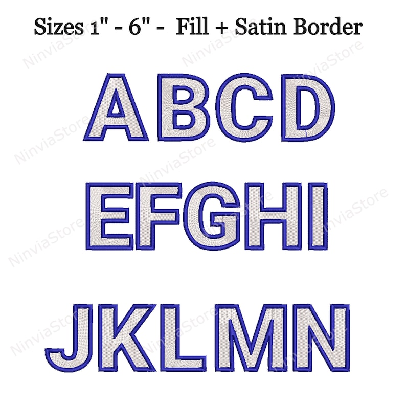 2 Color Block Embroidery Font, BX Font, Alphabet Machine Embroidery ...