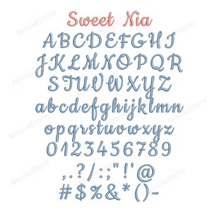 DST Embroidery Font Bundle, Script Font DST, Alphabet Machine ...