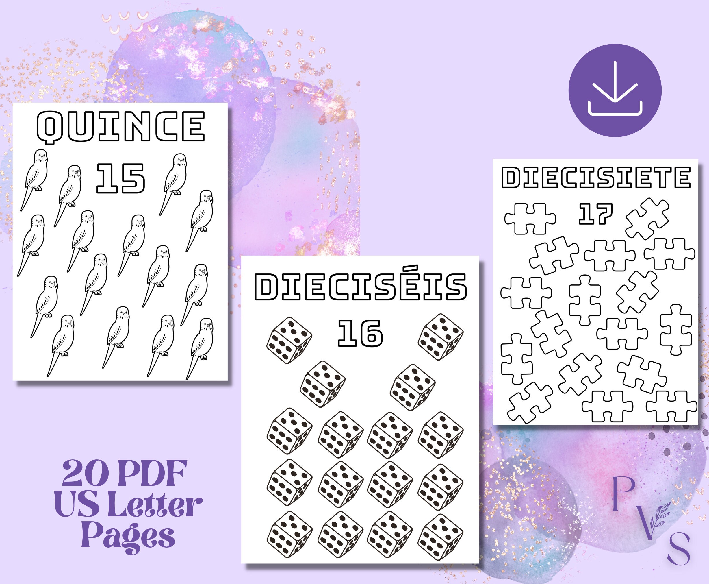 Number Coloring Pages Learn Counting in Spanish for Montessori ...