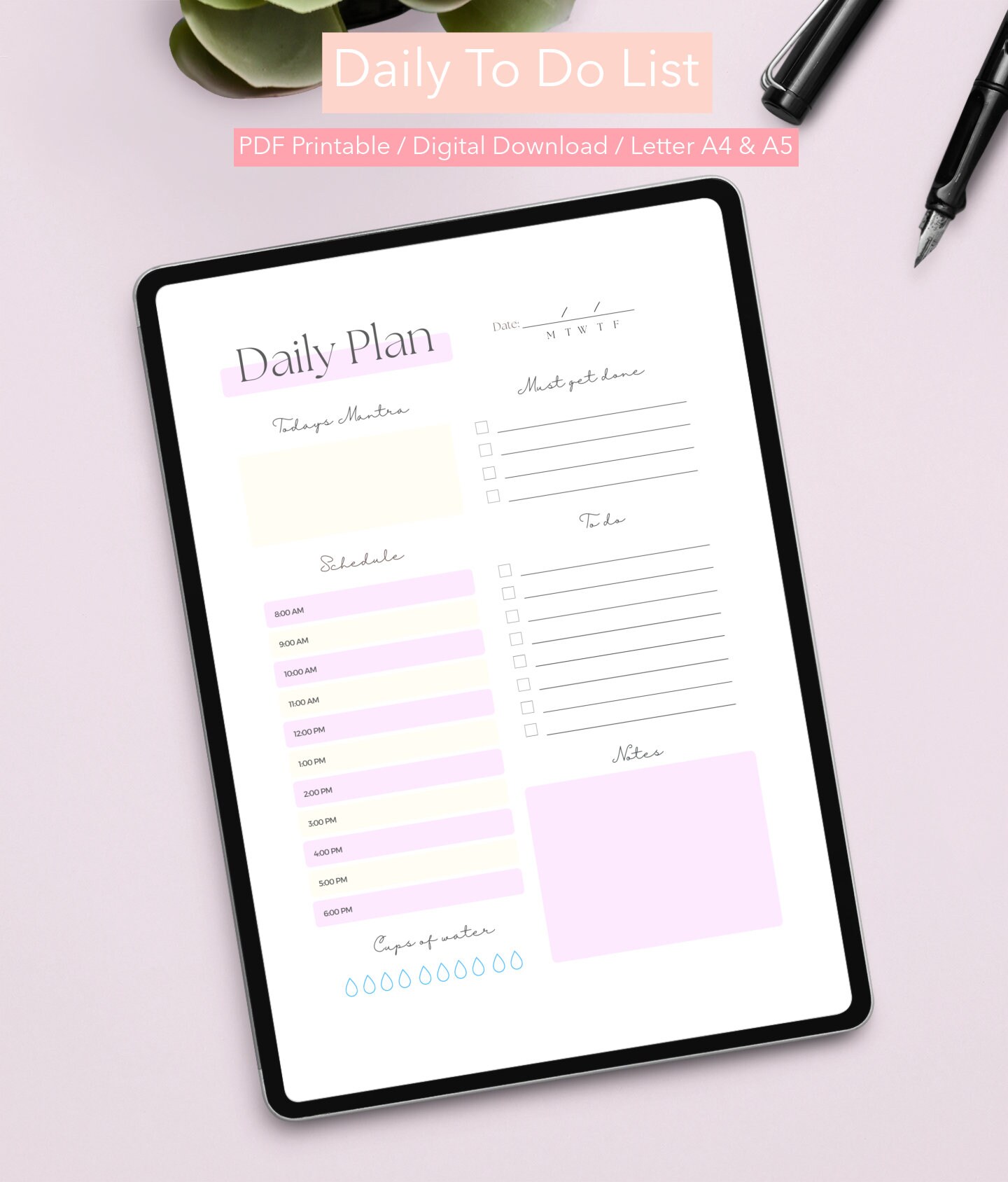 ADHD Digital Planner, Hourly, Undated for Daily Time Management Instant ...