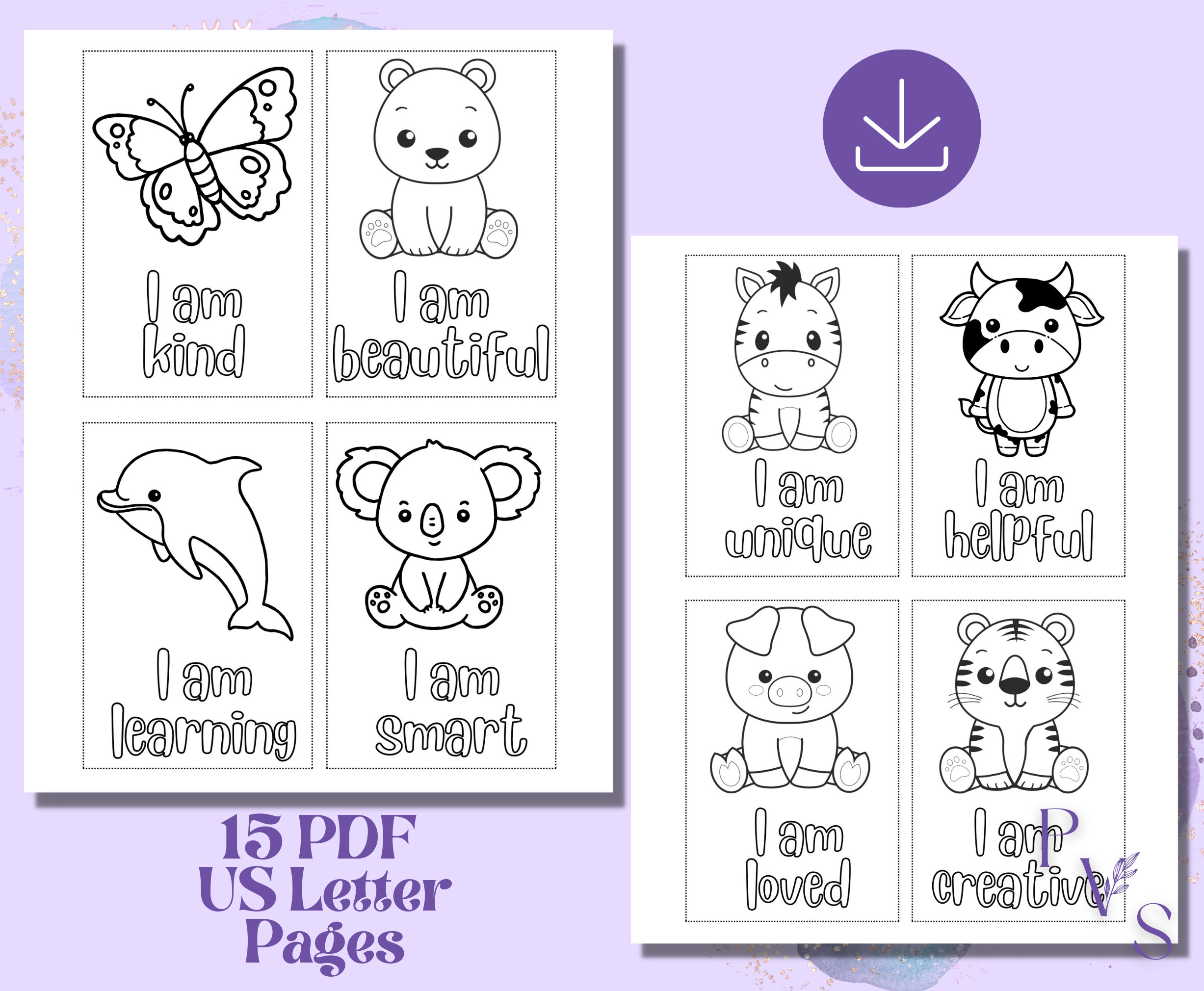 Affirmations for Kids I Am Enough, Kids Coloring Pages, Calming Corner ...