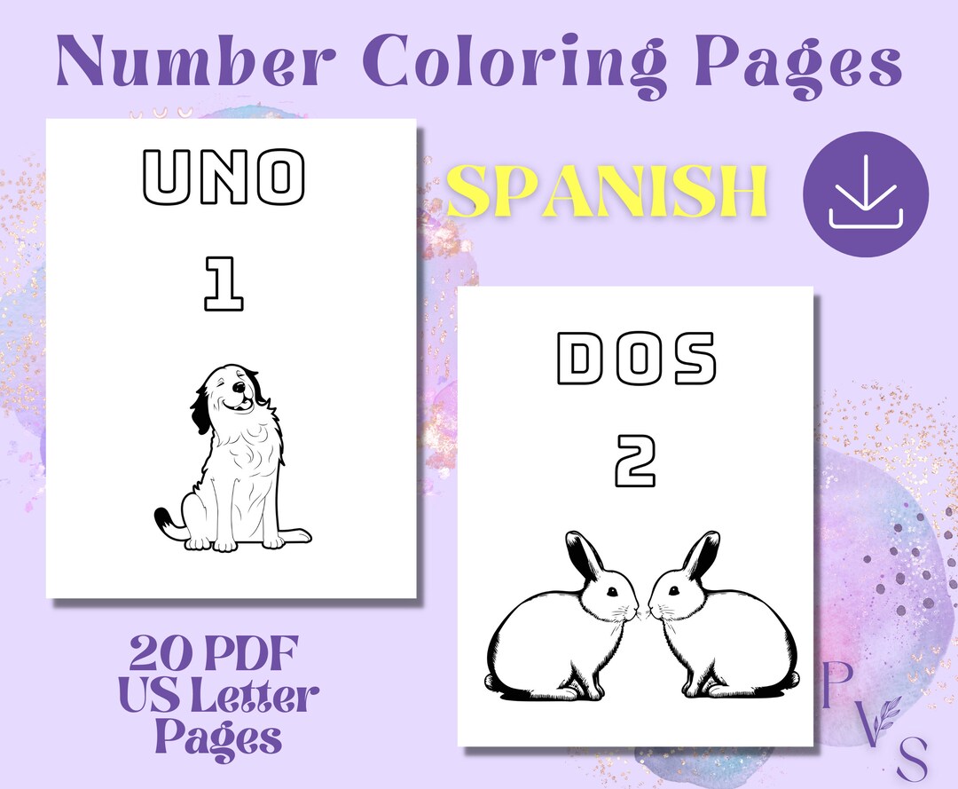Number Coloring Pages Learn Counting in Spanish for Montessori ...