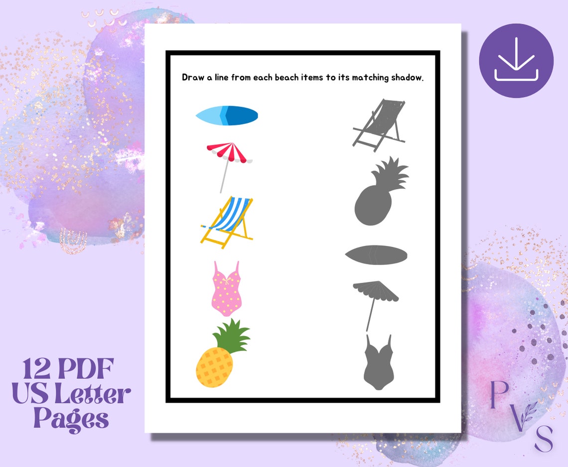 Summer Coloring Book Beach Inspired Learning Activity Pages for Prek ...