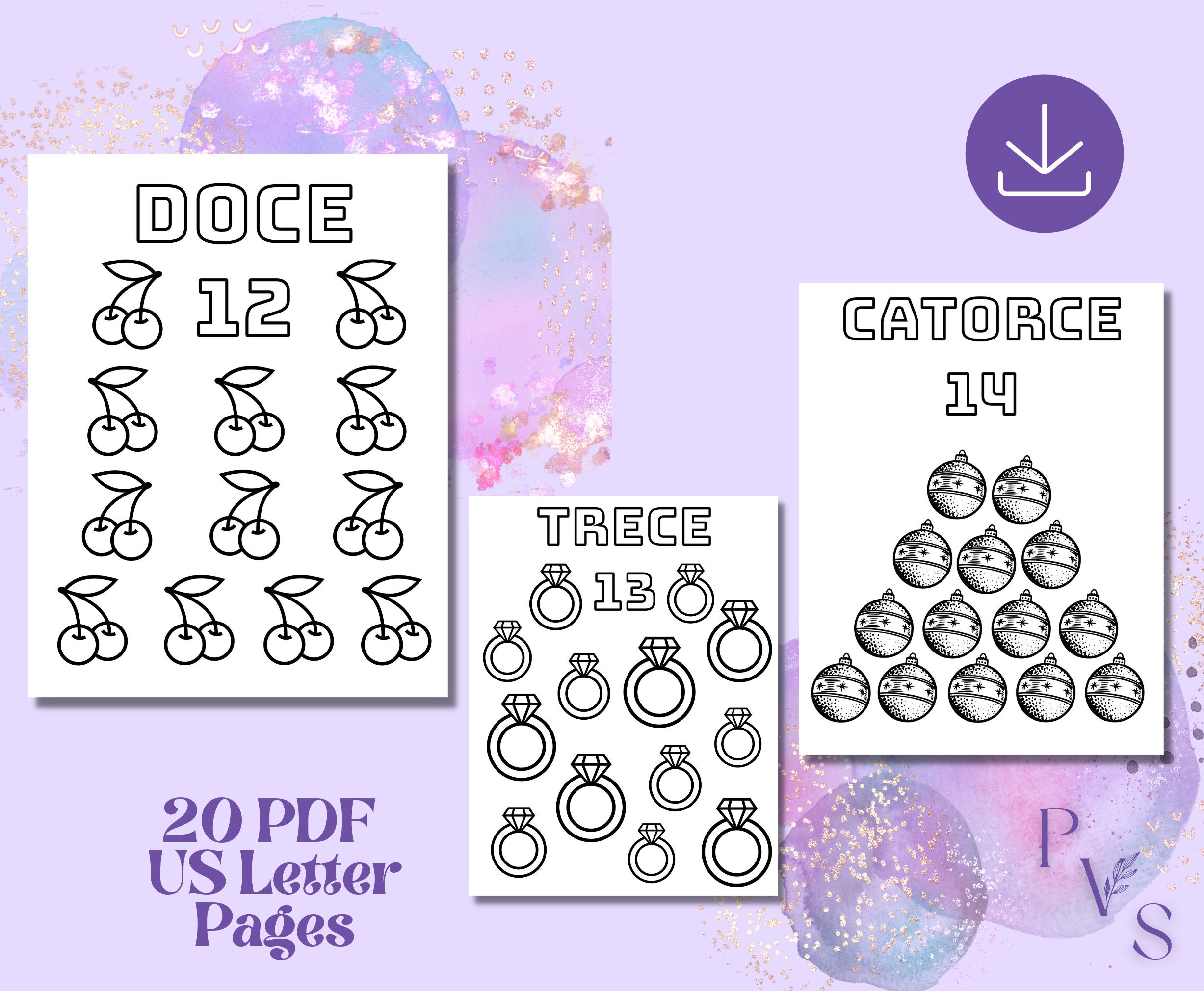 Number Coloring Pages Learn Counting in Spanish for Montessori ...