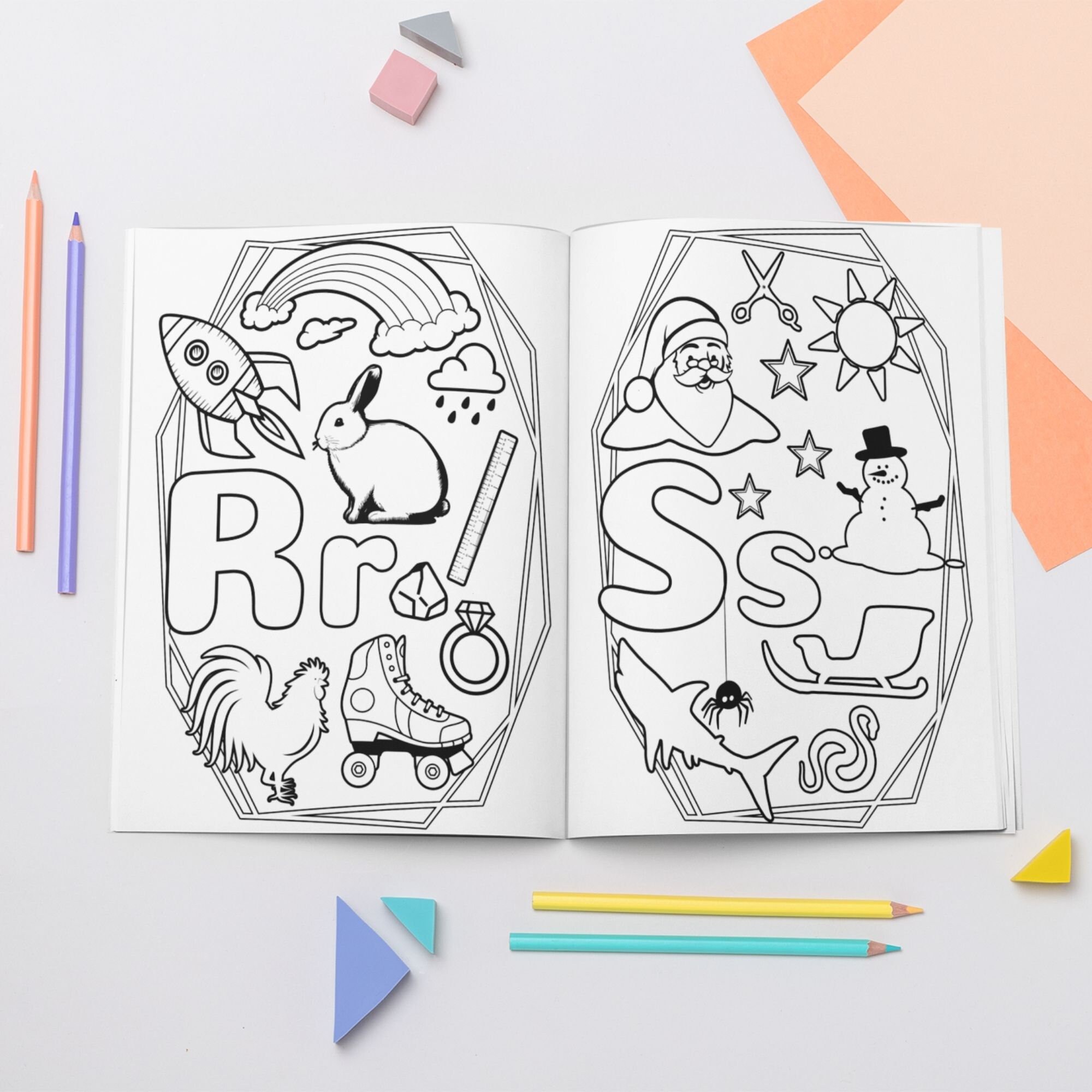 Alphabet Coloring Pages Cute ABC Letters With Unique Characters for ...