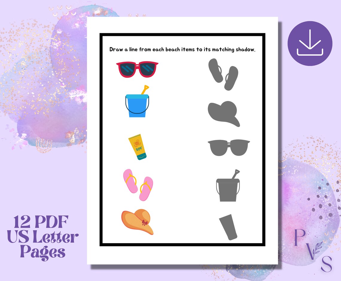 Summer Coloring Book Beach Inspired Learning Activity Pages for Prek ...