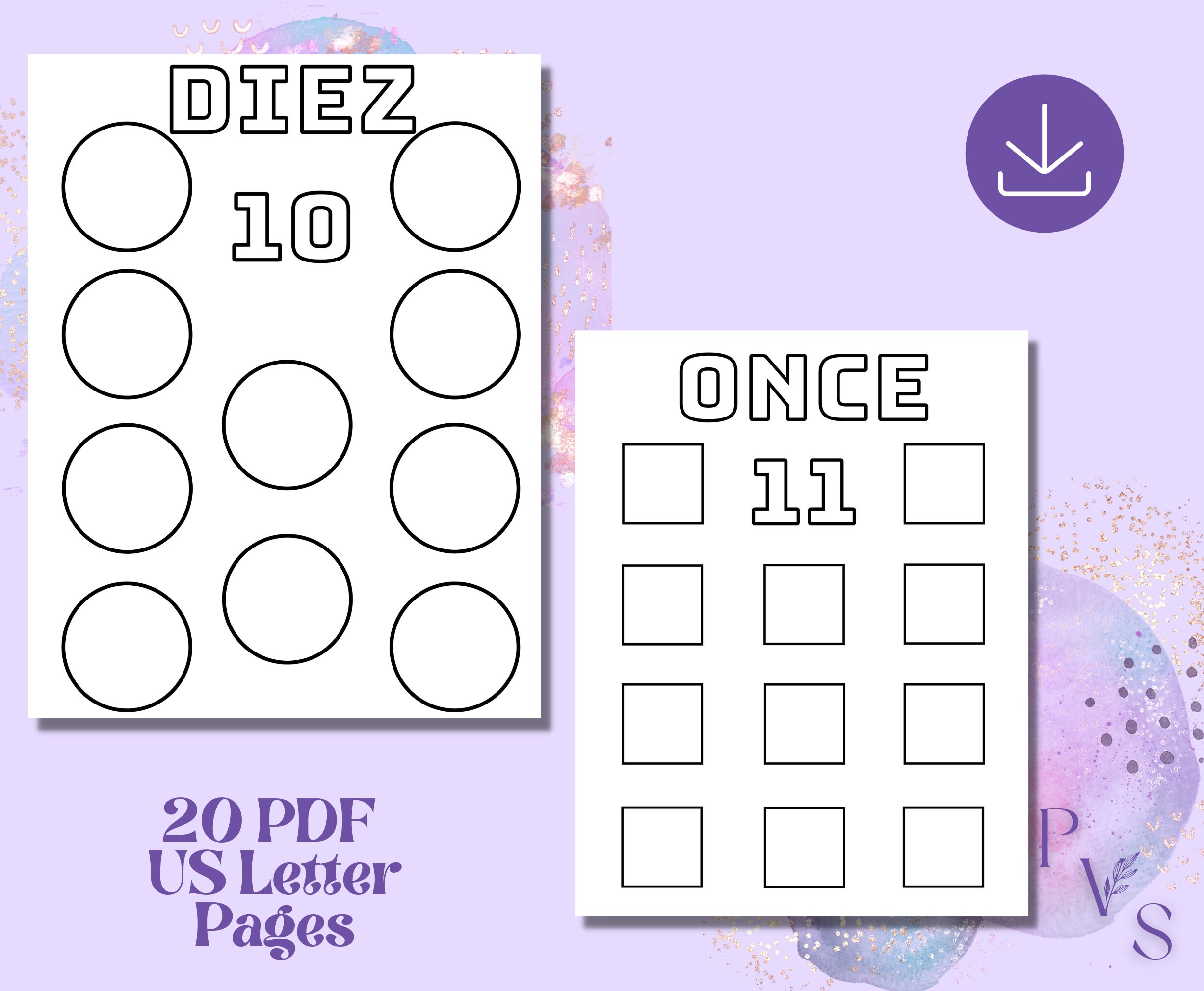 Number Coloring Pages Learn Counting in Spanish for Montessori ...