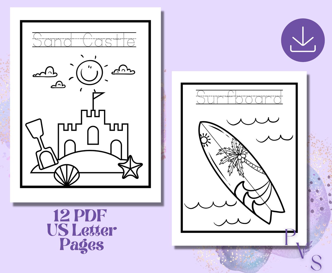 Summer Coloring Book Beach Inspired Learning Activity Pages for Prek ...