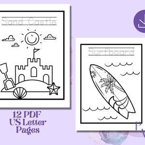 Summer Coloring Book Beach Inspired Learning Activity Pages for Prek ...
