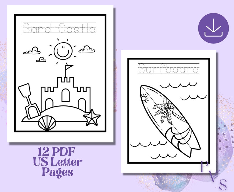 Summer Coloring Book Beach Inspired Learning Activity Pages for Prek ...