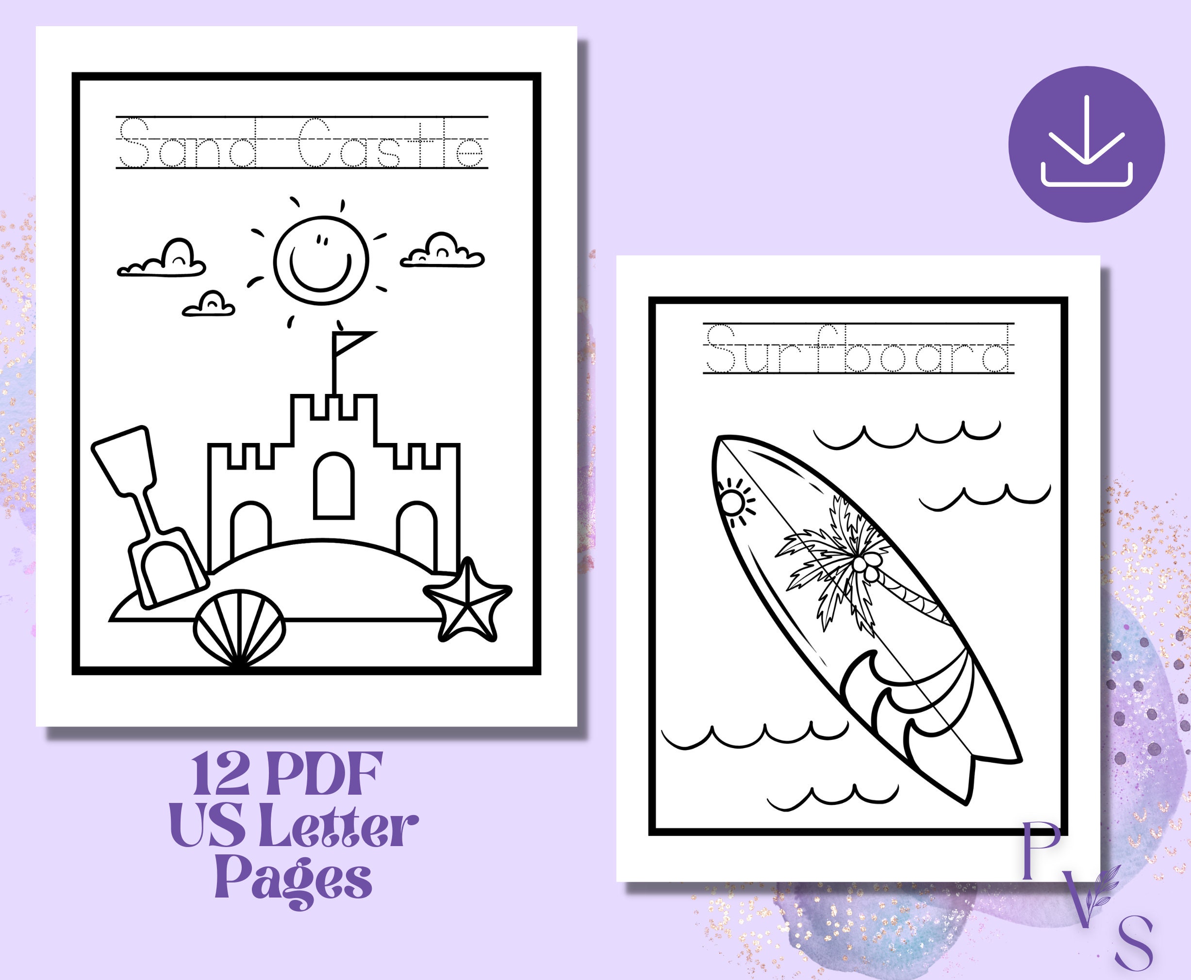 Summer Coloring Book Beach Inspired Learning Activity Pages for Prek ...