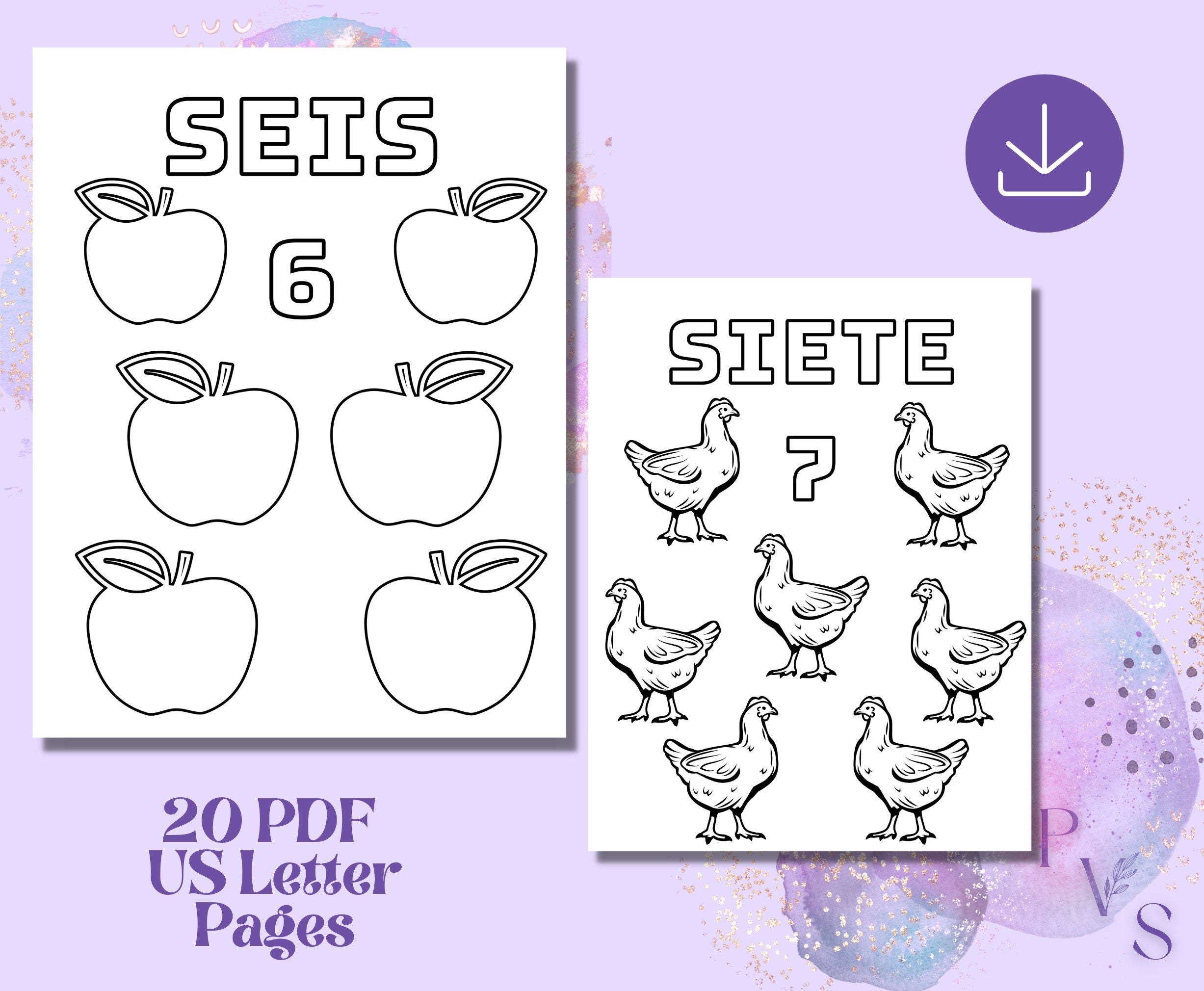 Number Coloring Pages Learn Counting in Spanish for Montessori ...