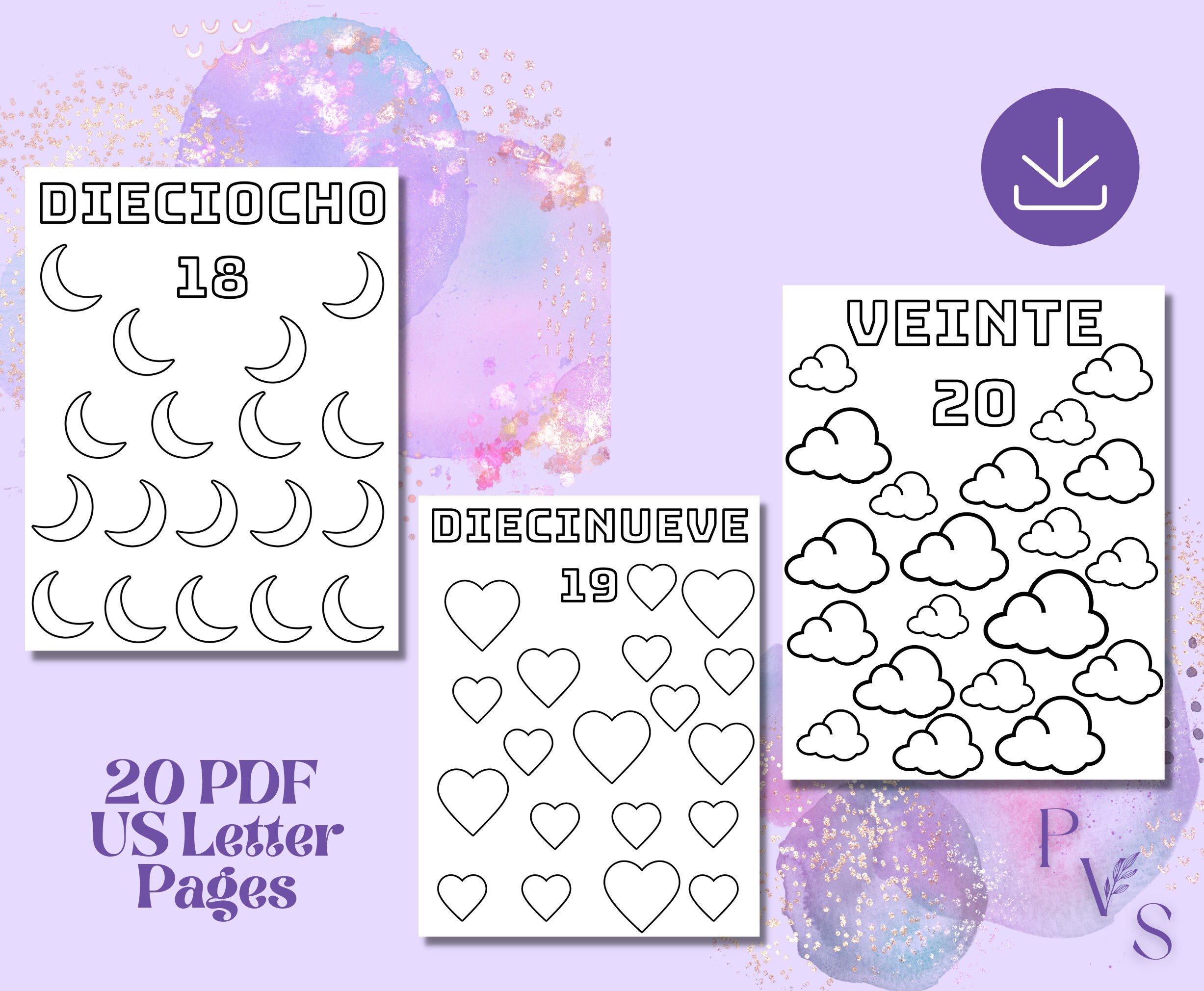 Number Coloring Pages Learn Counting in Spanish for Montessori ...