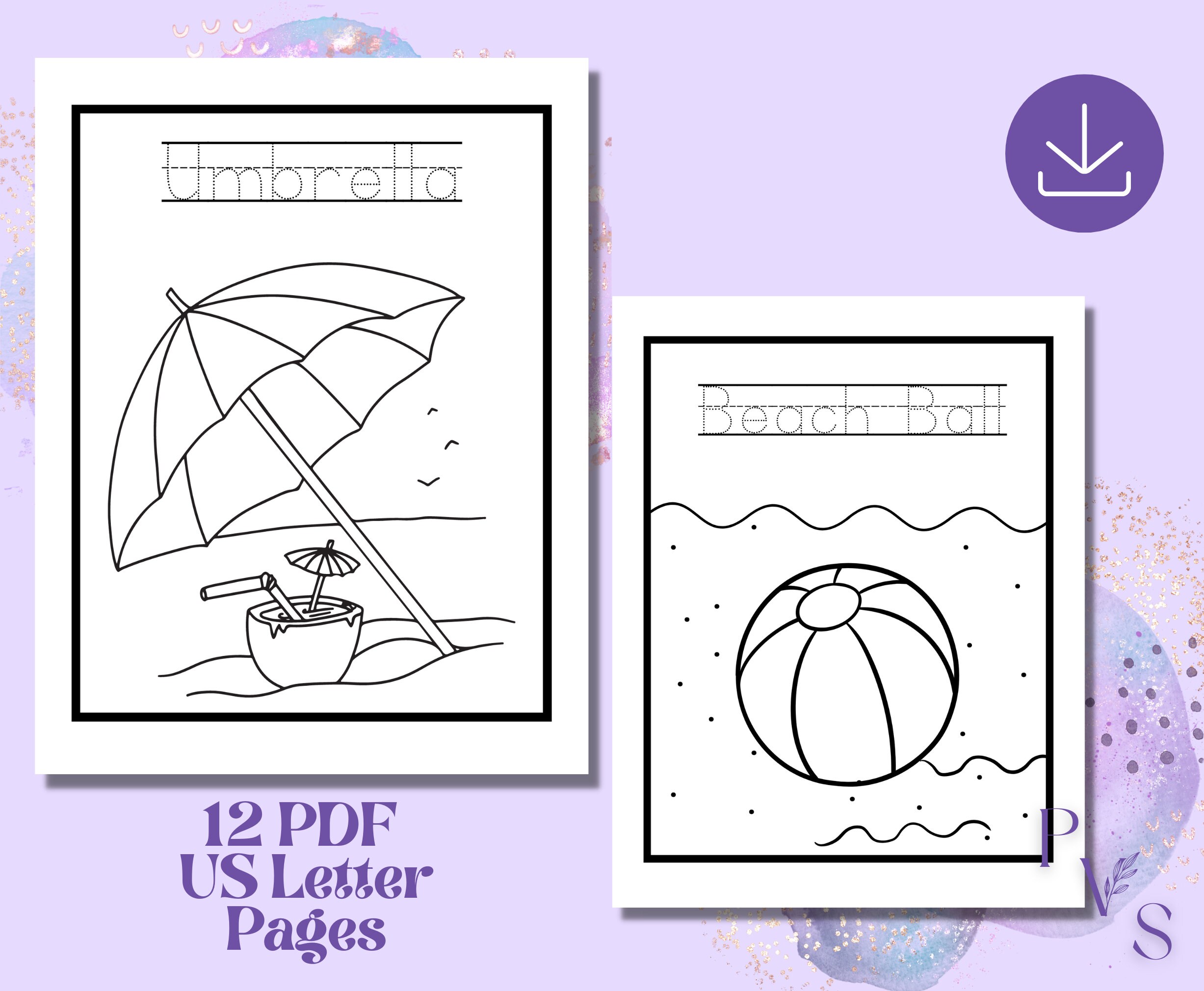 Summer Coloring Book Beach Inspired Learning Activity Pages for Prek ...