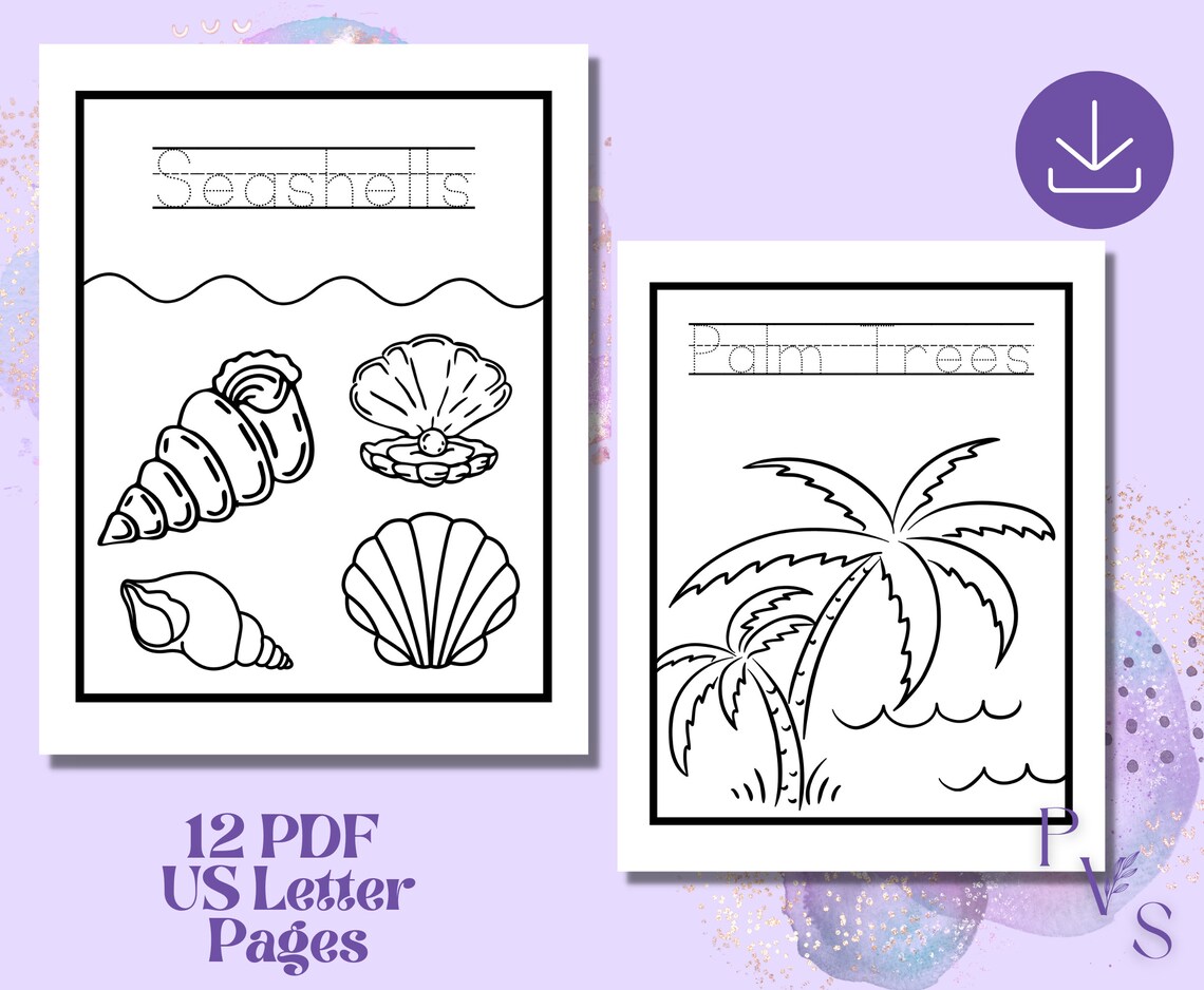 Summer Coloring Book Beach Inspired Learning Activity Pages for Prek ...