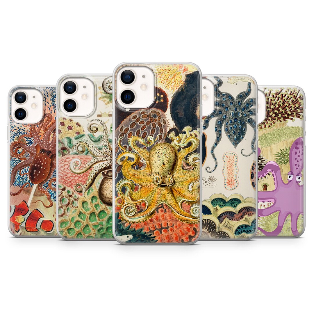 Cute Octopus Phone Case Red Kraken Cover Fit for iPhone 15 Pro Max, 14 ...