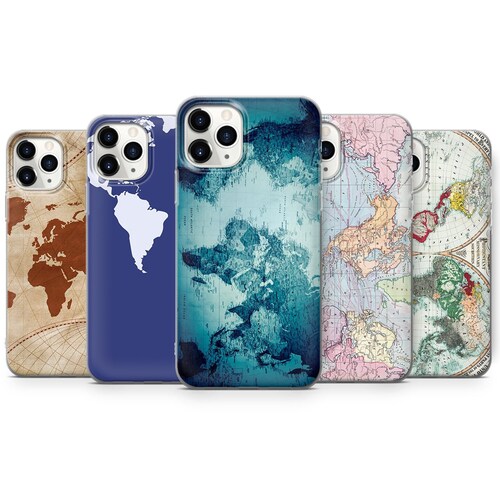 World Map Phone Case Travel Print Cover Fit for Iphone 14 Pro - Etsy