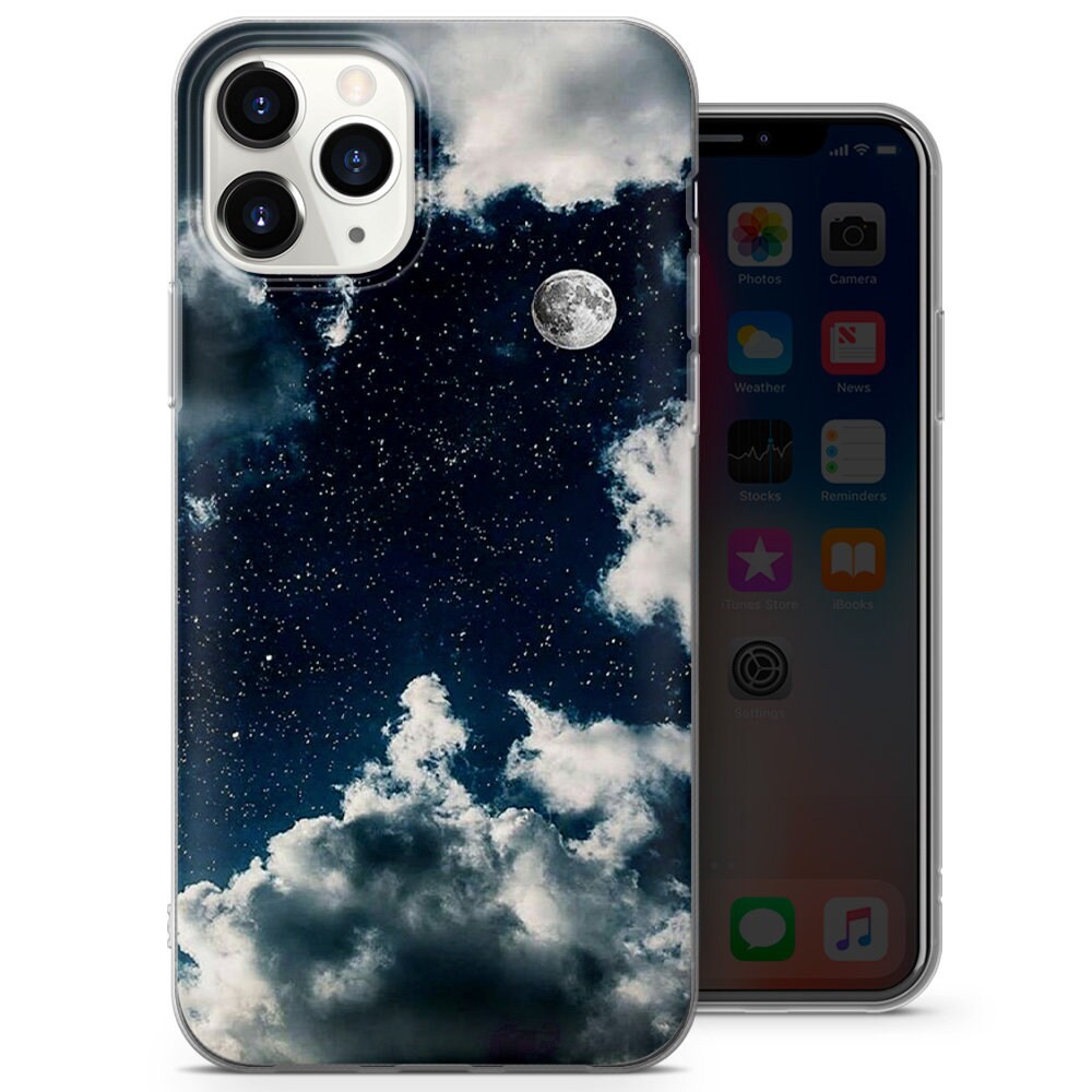 Moon and Stars Phone Case Space Cover Fit for Iphone 13 12 | Etsy