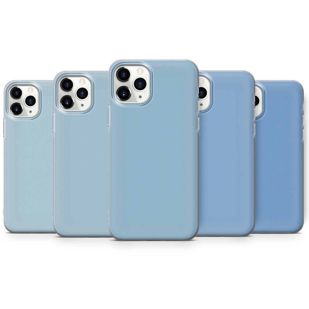 Blue Pastel Phone Case Baby Blue Cover Fit for iPhone 14 Pro, 13, 12 ...