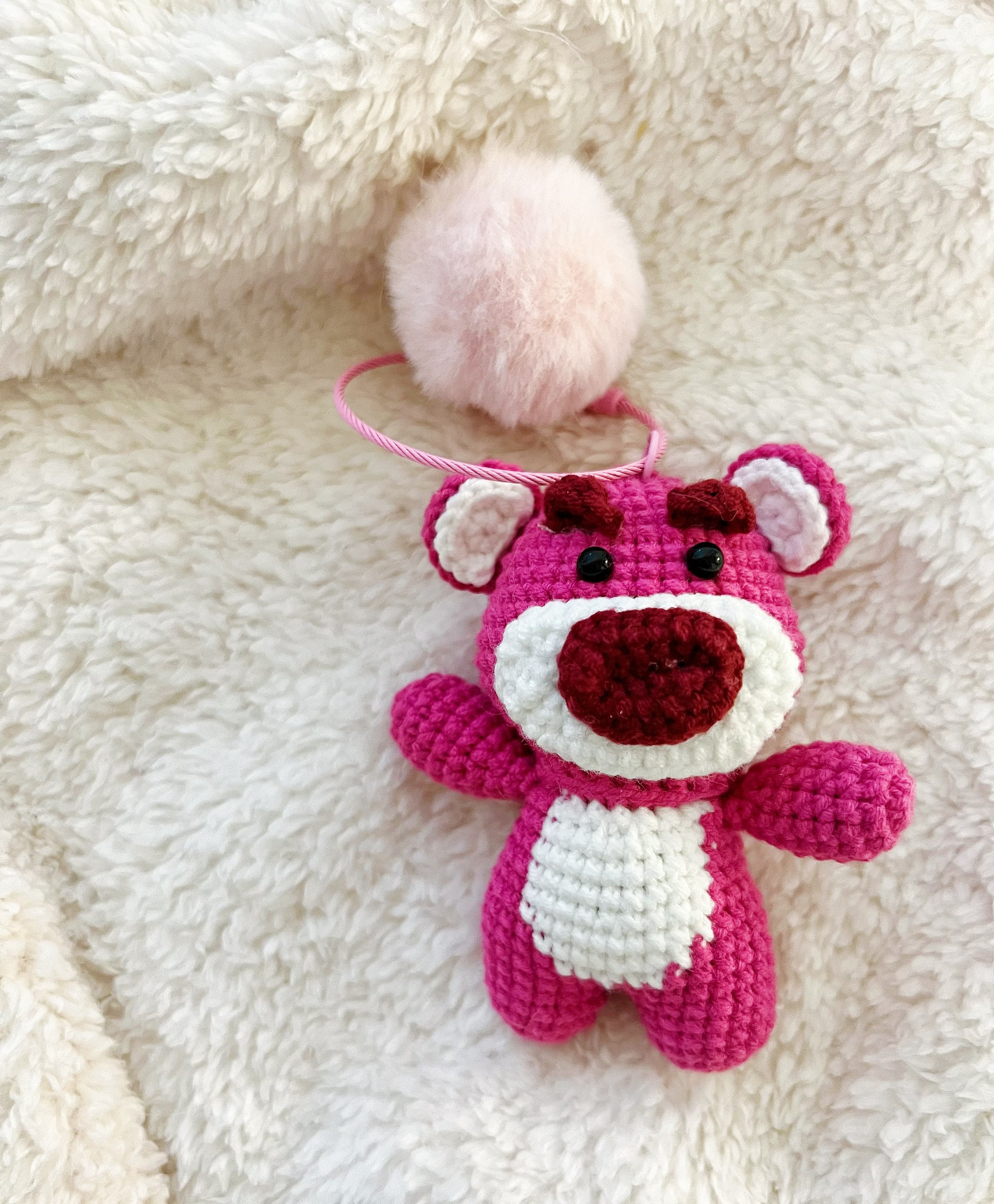 Handmade Crochet Lotso Keychain/lotso Bear/lotso Accessory - Etsy UK