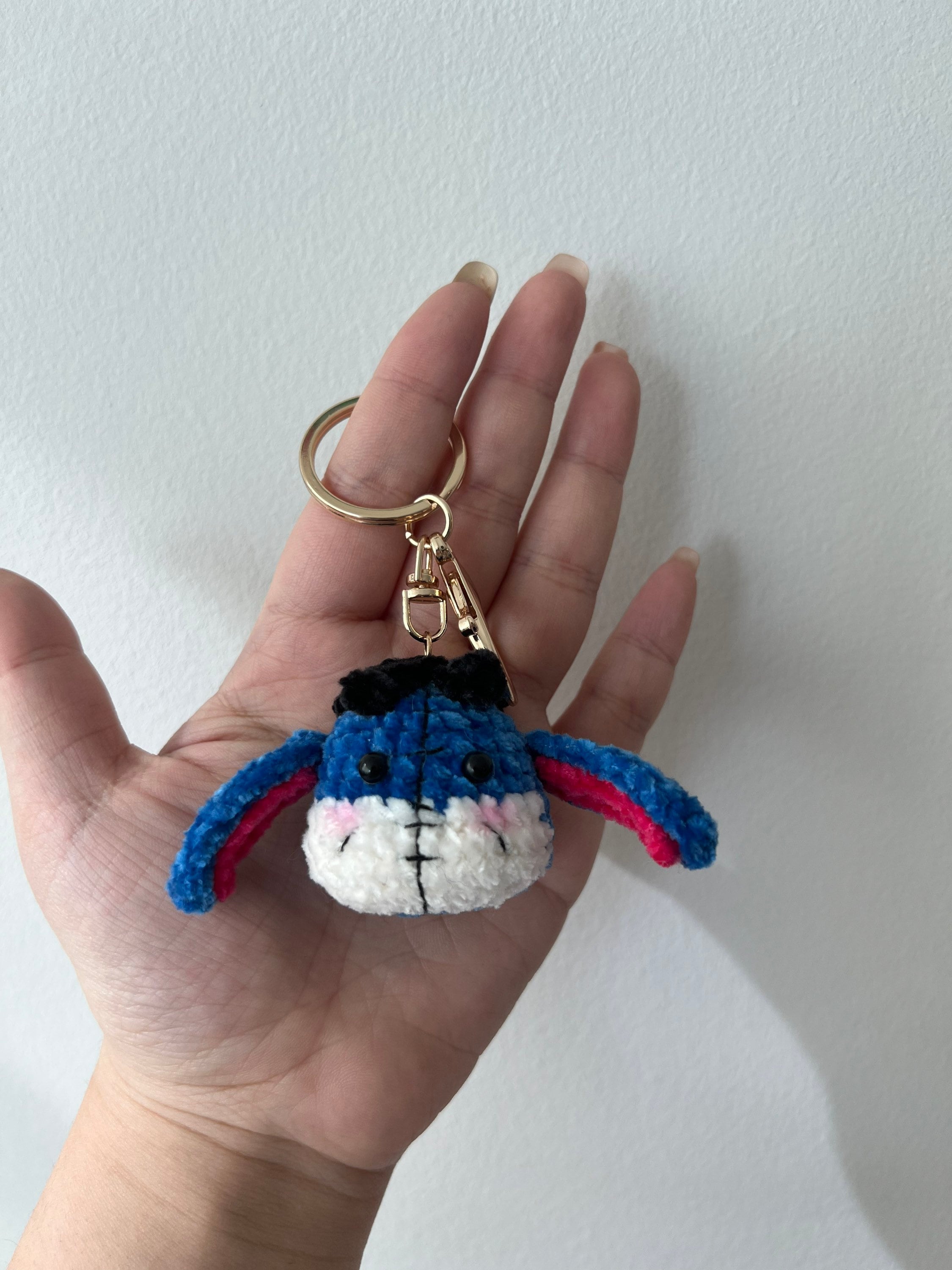 Handmade Crochet Winnie the Pooh Eeyore Keychain - Etsy
