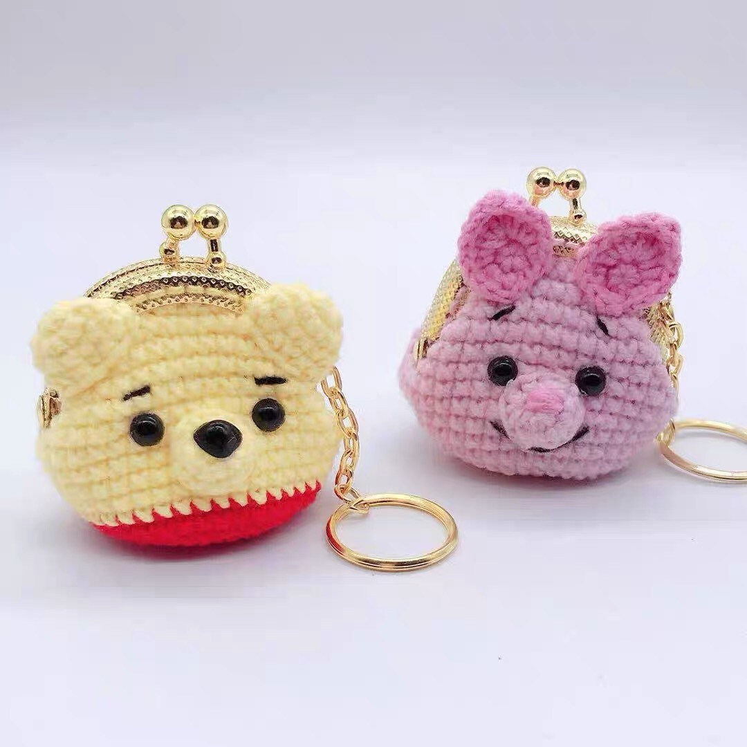Winnie the Pooh/ Piglet Coin Purse Handmade Crochet - Etsy