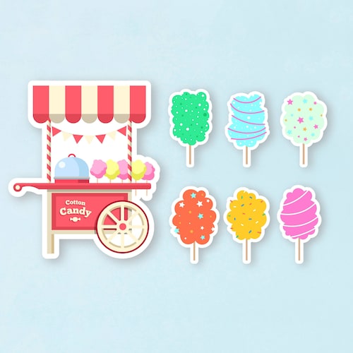 Holographic Cotton Candy Sticker - Etsy