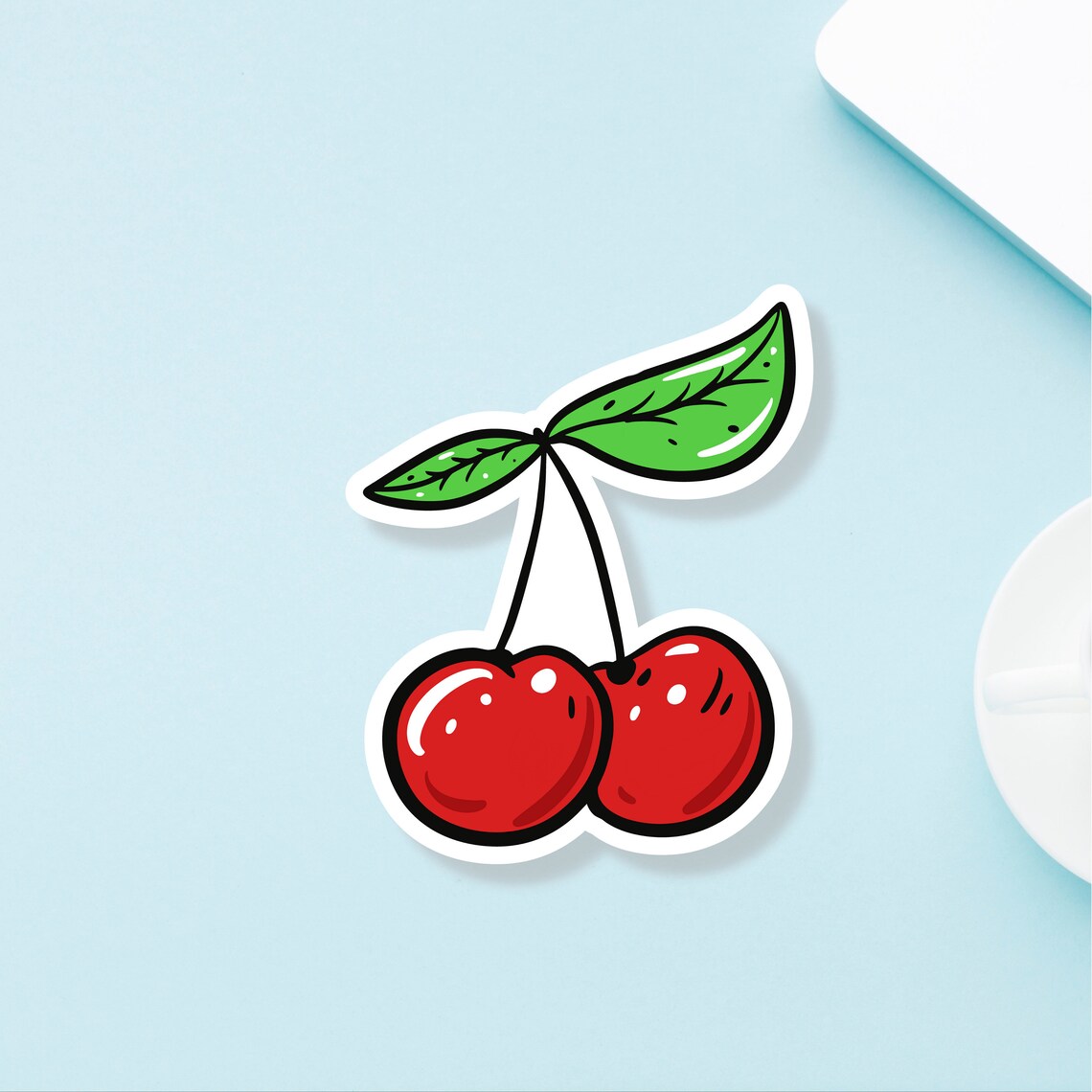 Cherry Sticker Cute Cherry Sticker Aesthetic Sticker - Etsy