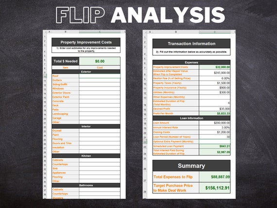 House Flipping Calculator and Ebook - Etsy