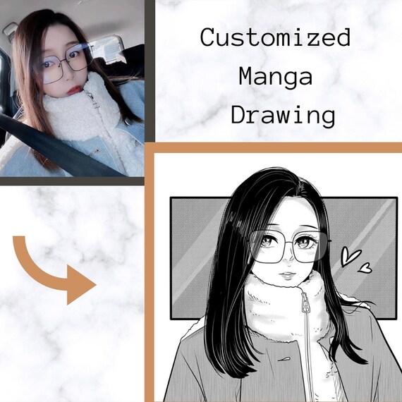 Customized Manga / Anime Portrait Drawing Custom Cartoon | Etsy