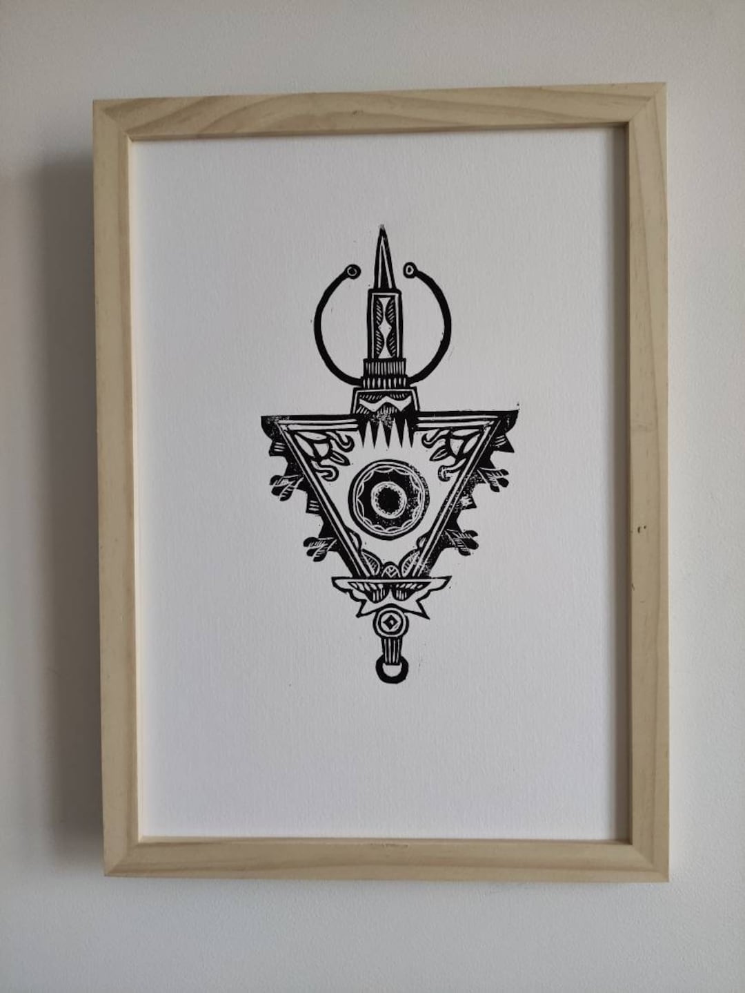 Linocut Amazigh Berber Fibula Poster - Etsy UK