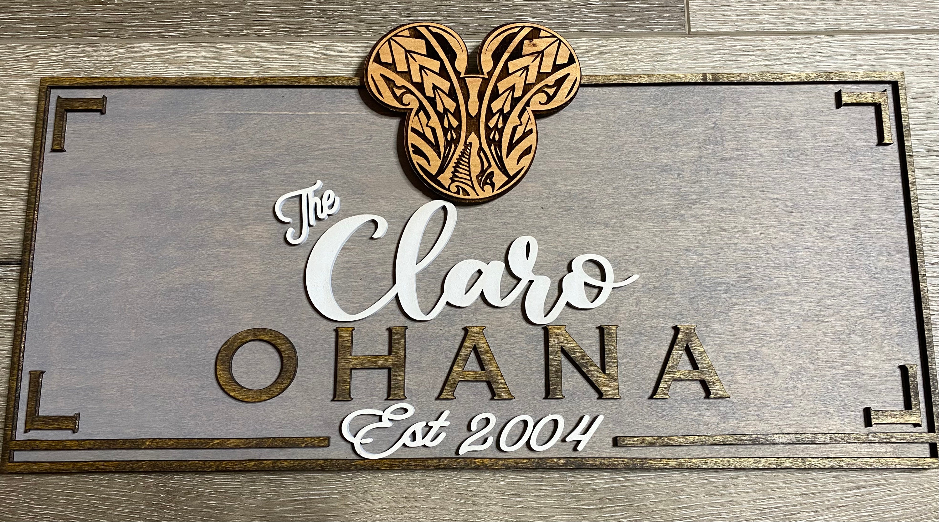Tribal Mickey Ohana Sign | Etsy