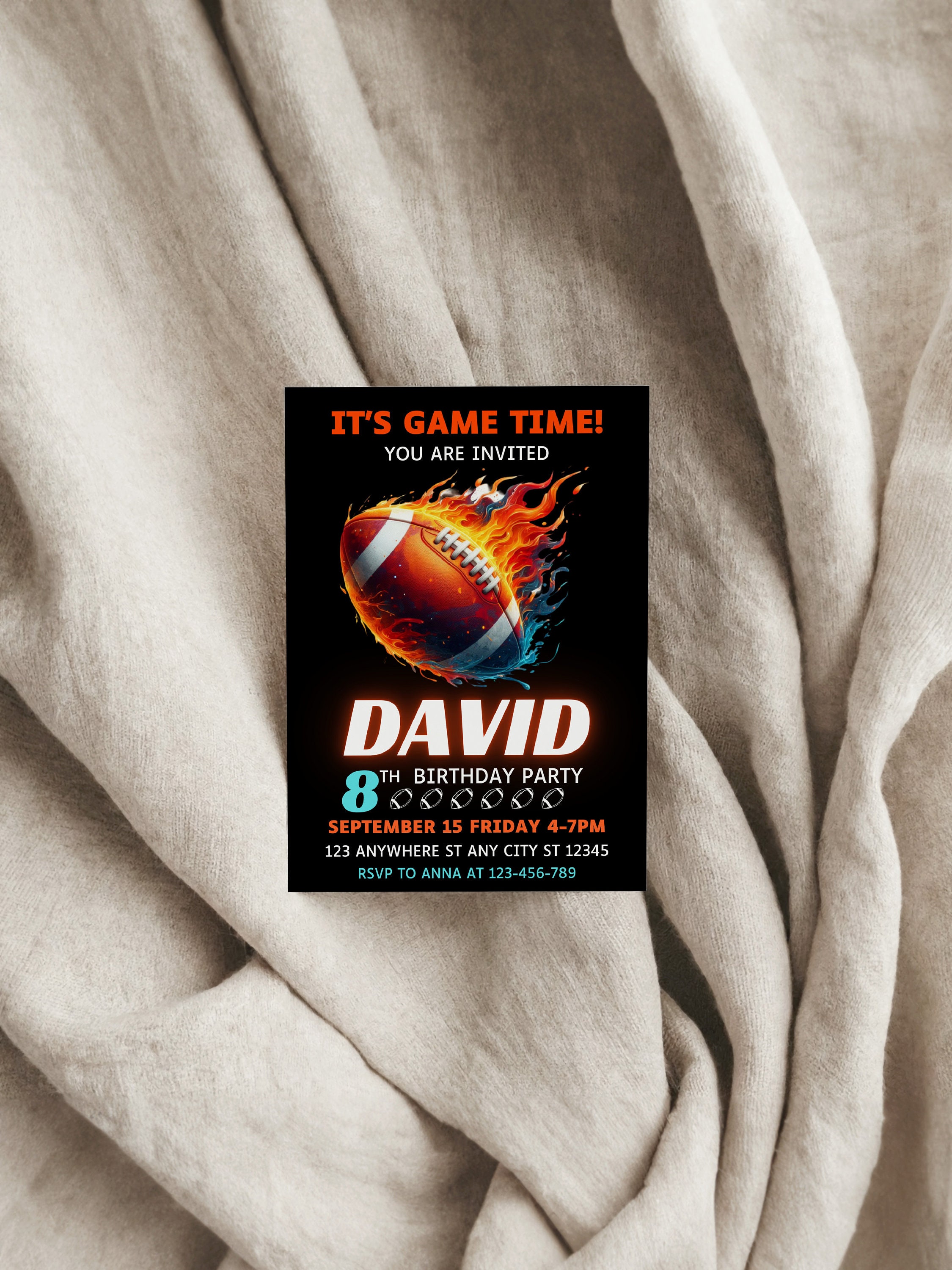 Football Birthday Invitation Printable Sports Party Invite American ...