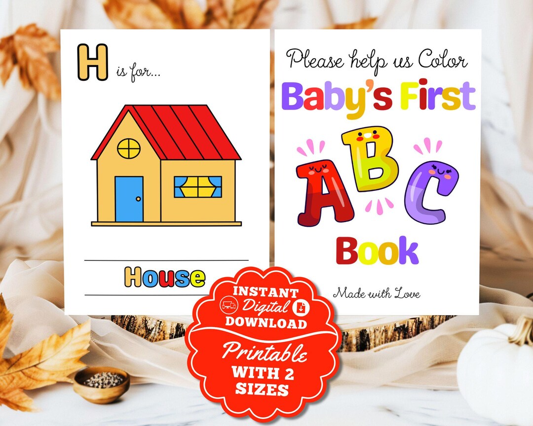 Baby Shower ABC Book First Alphabet Book Baby's First Coloring ABC 2 ...