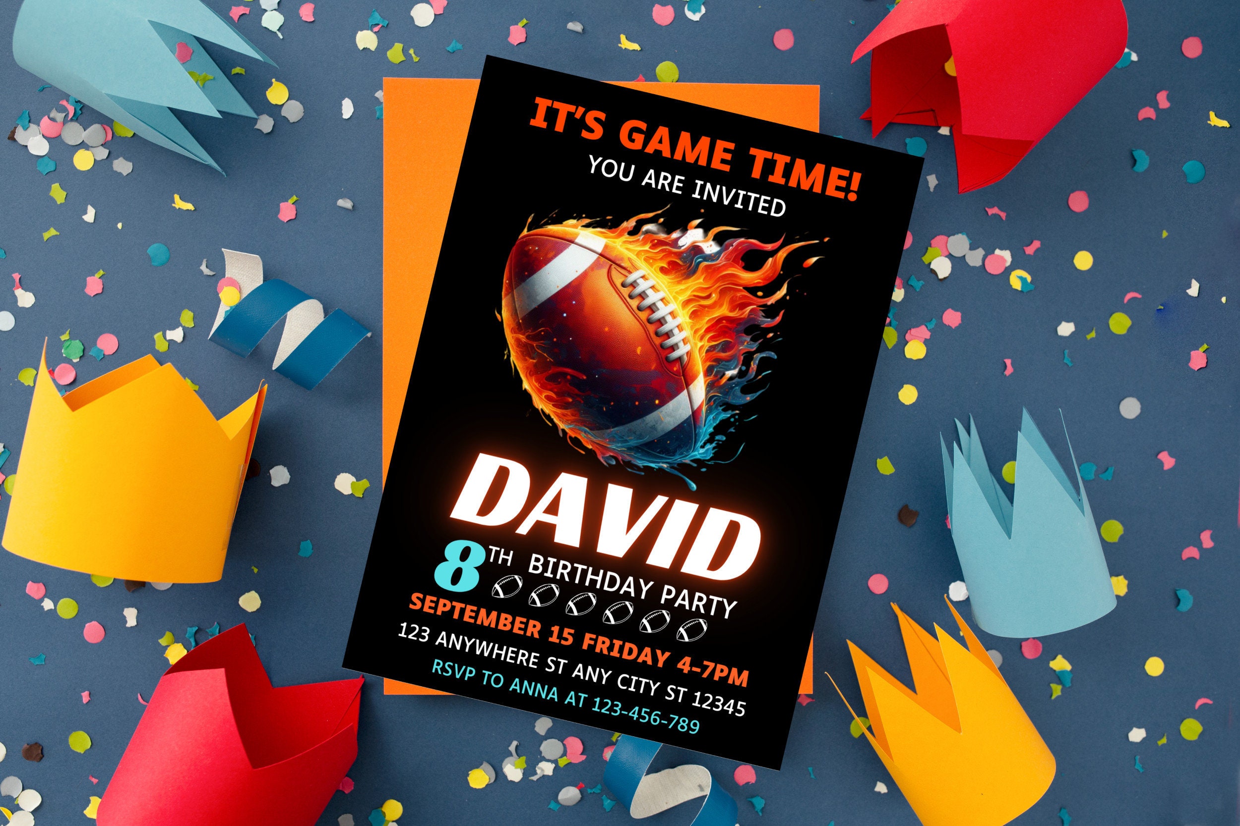 Football Birthday Invitation Printable Sports Party Invite American ...