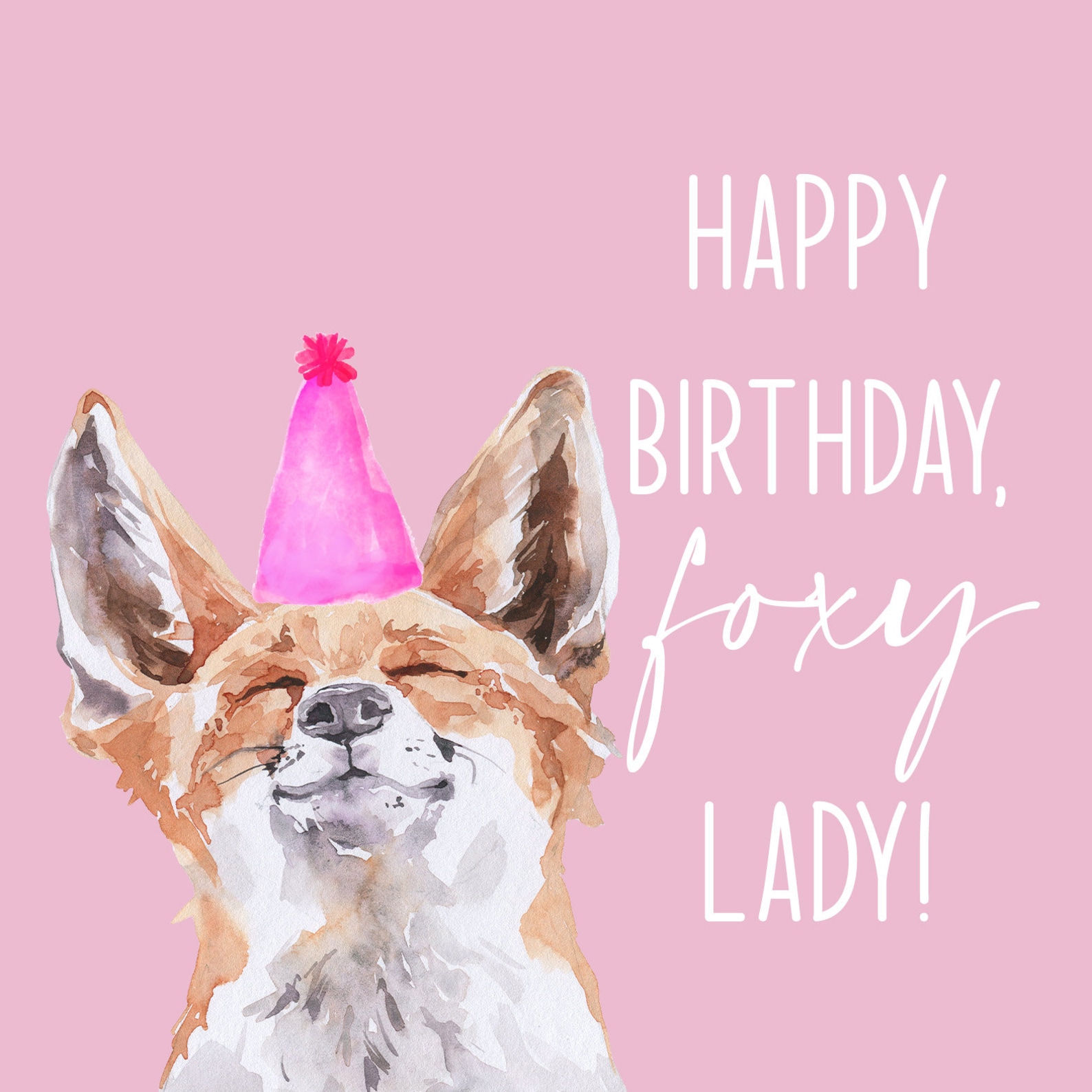 Birthday Card. Happy Birthday Foxy Lady Card. - Etsy