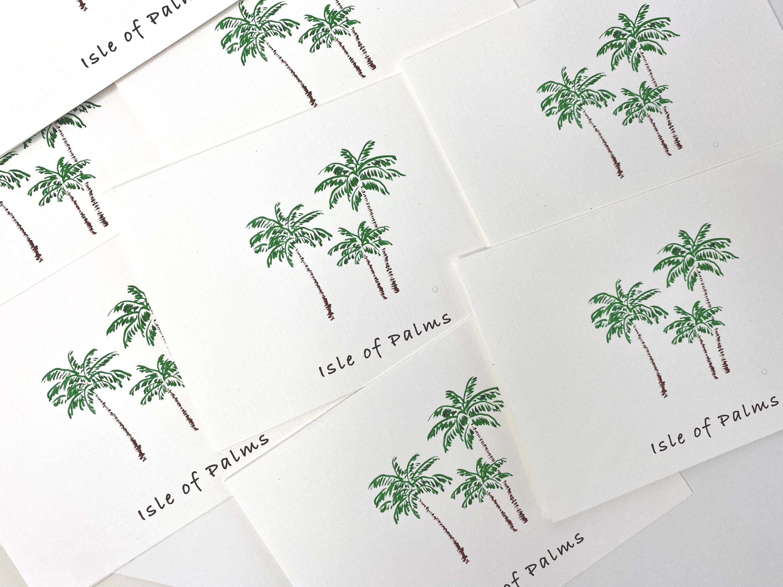 Note Cards With Envelopes. Palm Tree Original Art, Printed on Linen ...