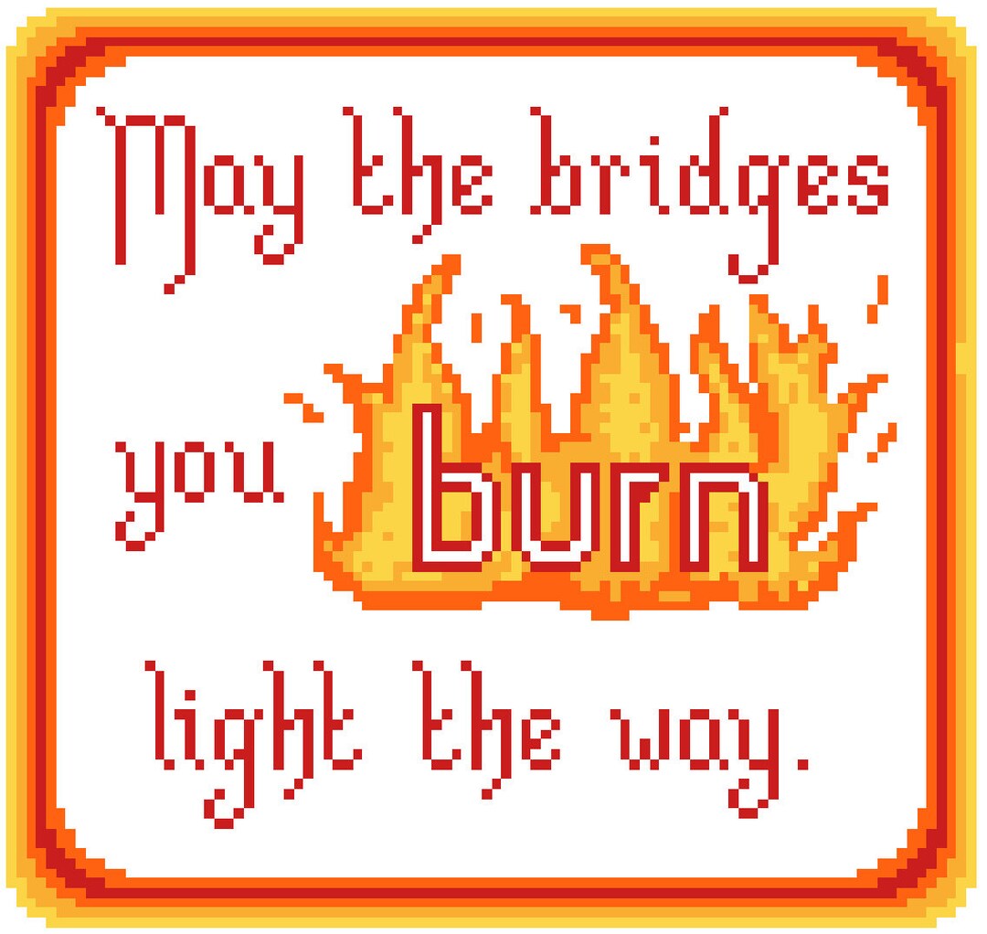 PDF Cross Stitch Pattern - Burn - Etsy