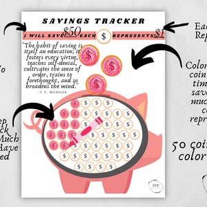 Savings Challenge-financial-savings-kids Savings Tracker-kids Saving ...