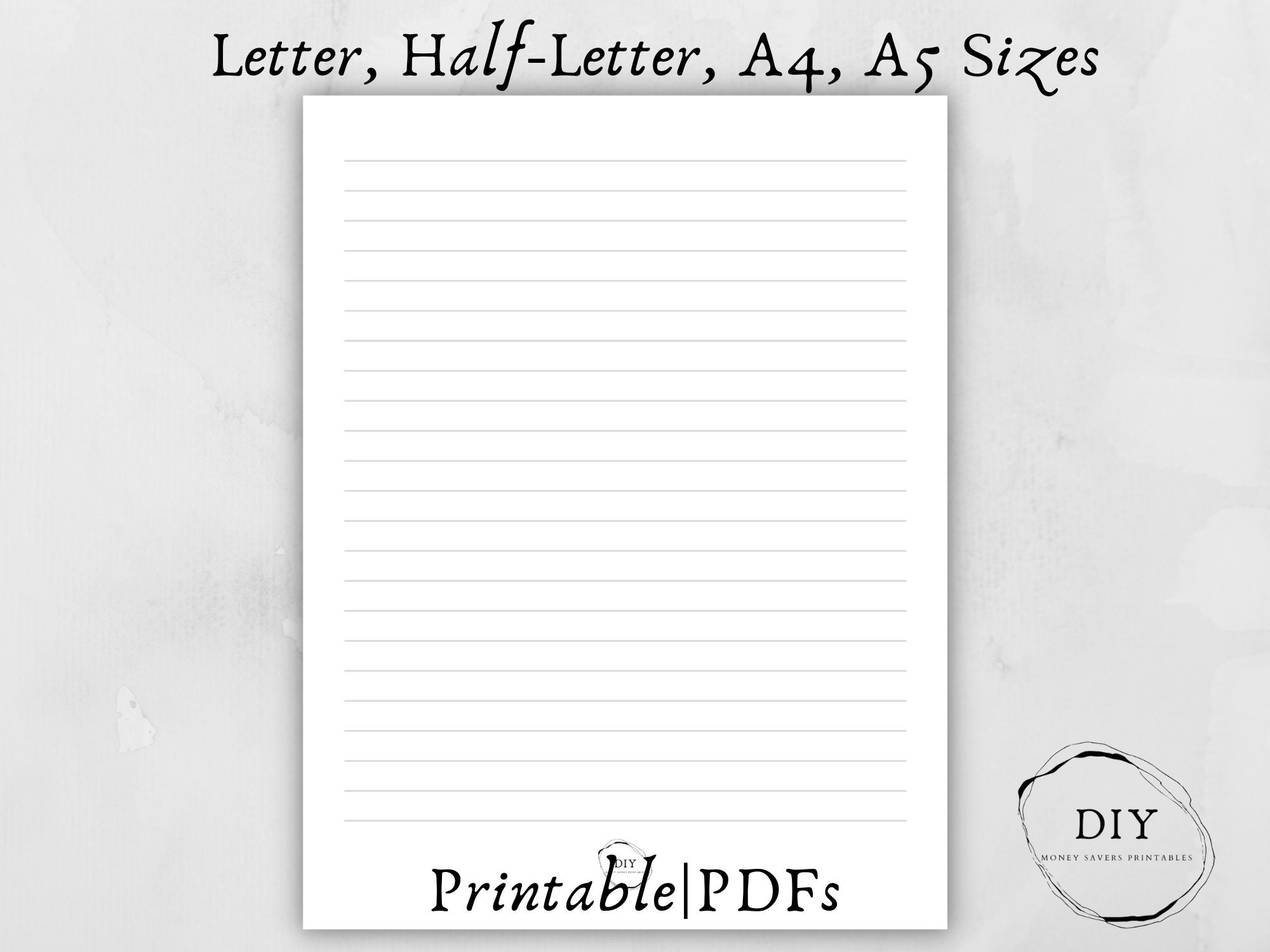 Bundle [lined Paper]-lined Paper Printable-lined Paper PDF-A5 Paper ...