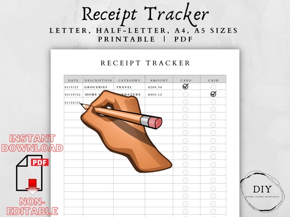 Receipt Tracker-receipts Tracker-receipts-receipts | Etsy