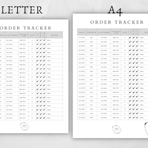 Editable Order Tracker-order-ordertracker-purchase Orders-sales Tracker ...