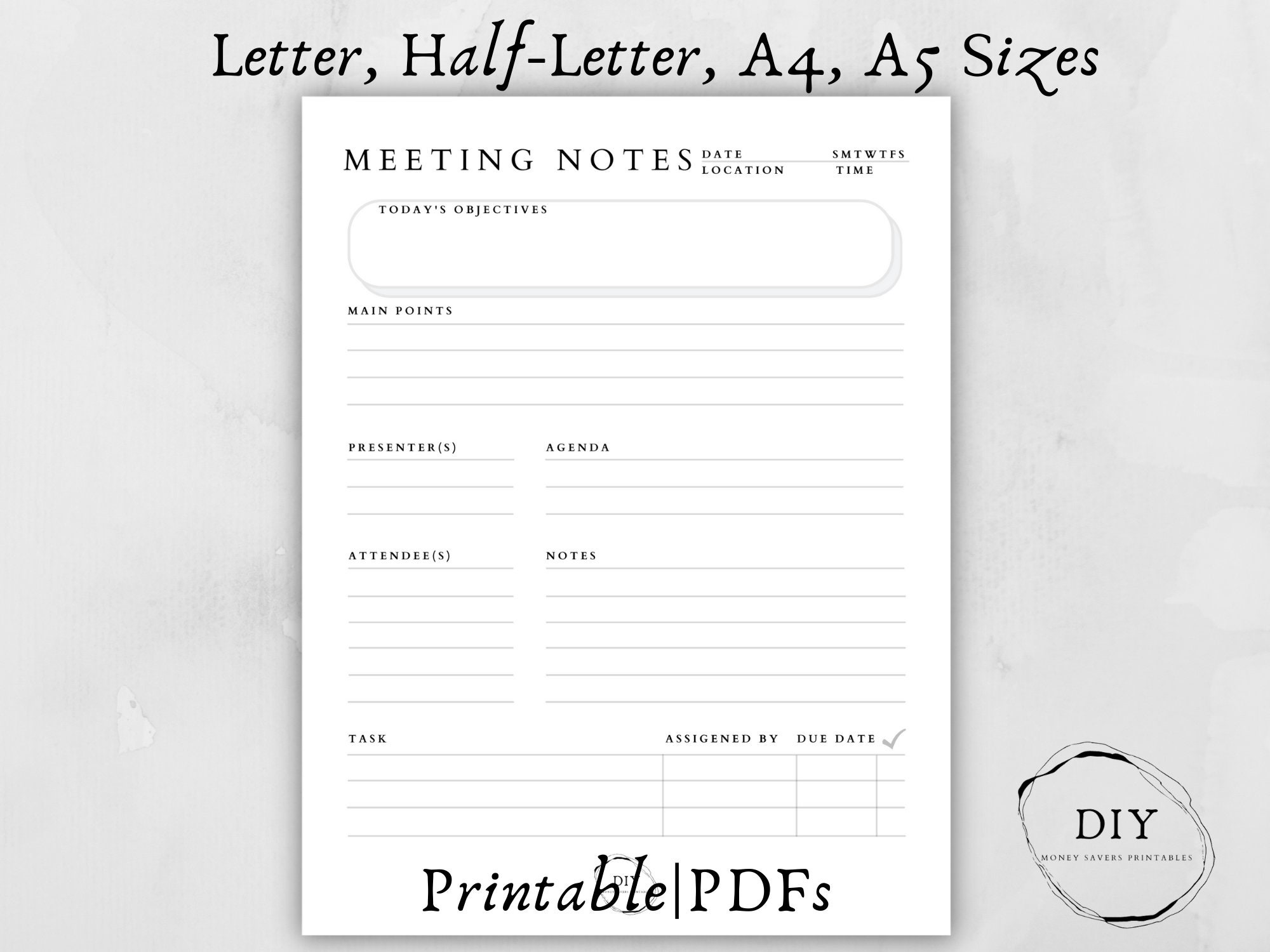 Meeting Notes-meeting Agenda-meeting Planner-meeting Template-notes ...