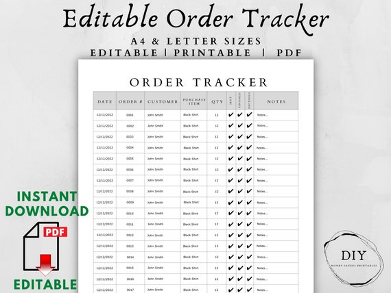 Editable Order Tracker-order-ordertracker-purchase | Etsy