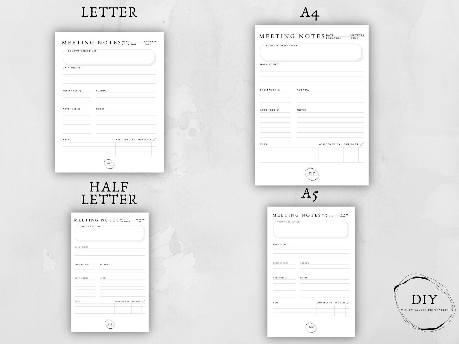 Meeting Notes-meeting Agenda-meeting Planner-meeting Template-notes ...