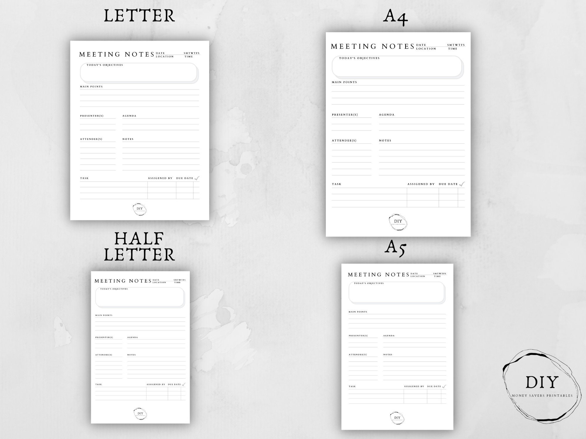 Meeting Notes-meeting Agenda-meeting Planner-meeting Template-notes ...