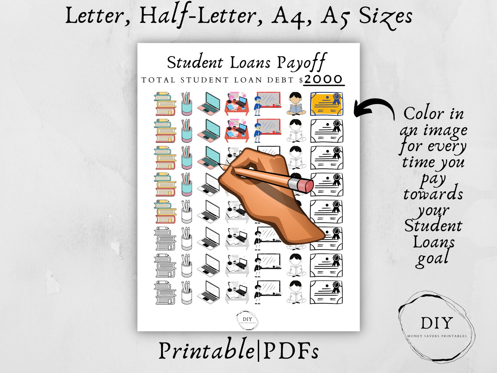 Student Loan Debt Tracker-student Loan Tracker-student Loan Payoff-debt ...